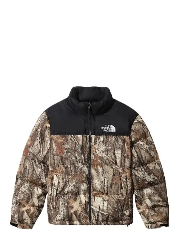The North Face 1996 Retro Nuptse Packable Jacket - Kelp Tan Forest Floor Print