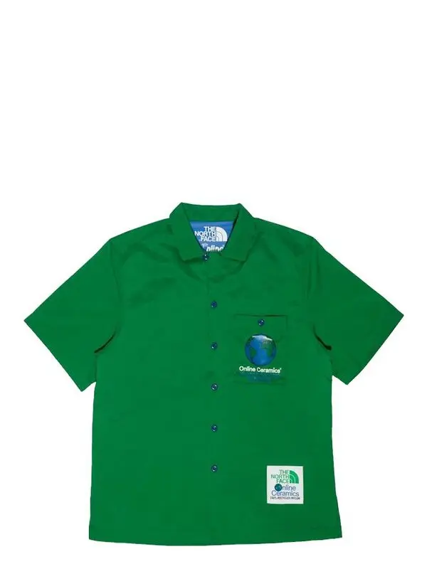 The North Face X Online Ceramics Button Front Short Sleeve Top - Arden Green
