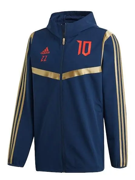 Adidas Pator Zinedine Zidane Hooded Jacket - Navy Blue/collegiate Navy Blue/red