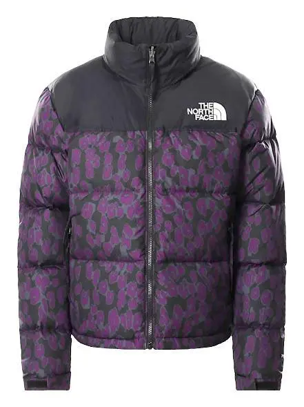 The North Face 1996 Printed Retro Nuptse 700 Fill Packable Jacket - Gravity Purple Leopard Print