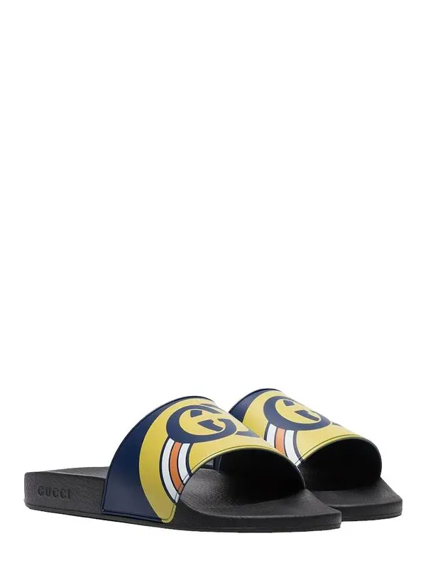 Gucci Pursuit Slides - Black/blue/yellow
