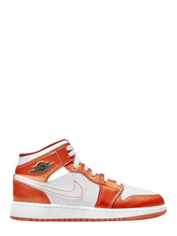 JORDAN 1 Mid Se Metallic Sneakers - Electro Orange/black/white