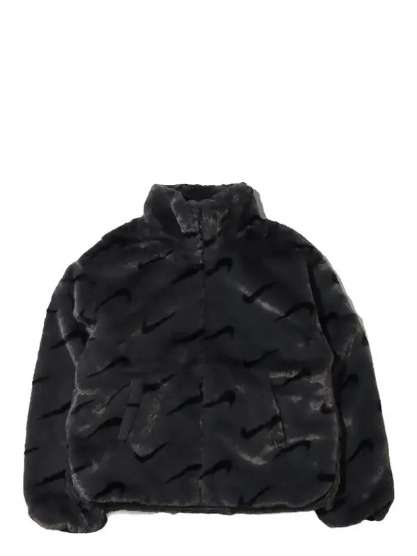 Nike Printed Faux Fur Jacket - Dark Smoke Grey