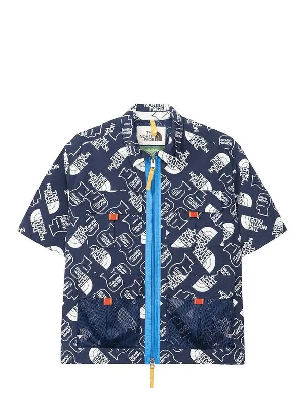 The North Face X Brain Dead Boxy Mountain Shirt - Navy Blue