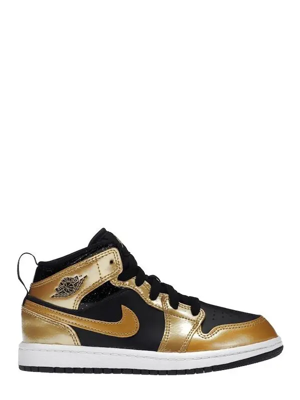 JORDAN 1 Mid Se Sneakers - Black/metallic Gold/white