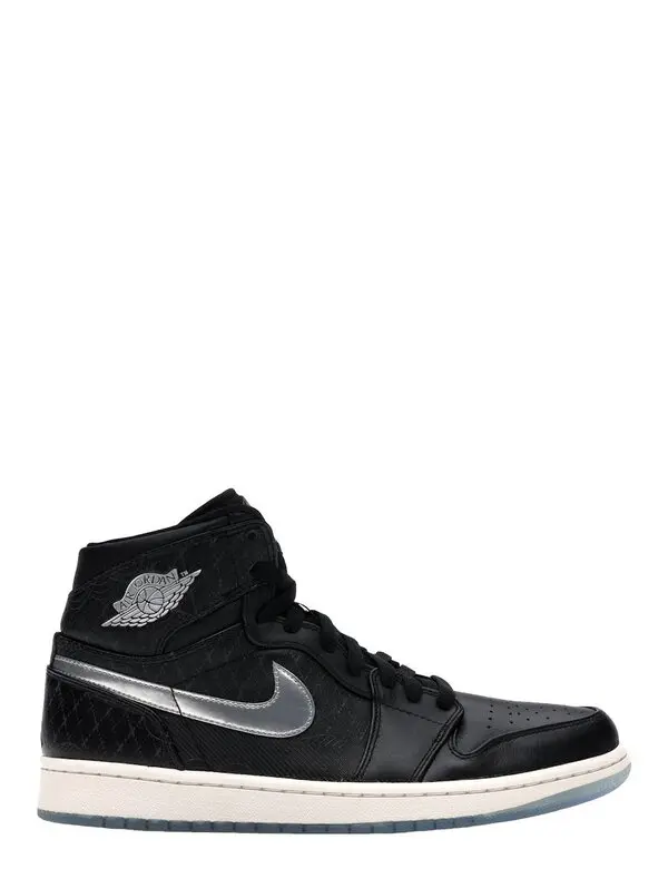 JORDAN 1 Retro High-top Sneakers - Black/metallic Silver/sail