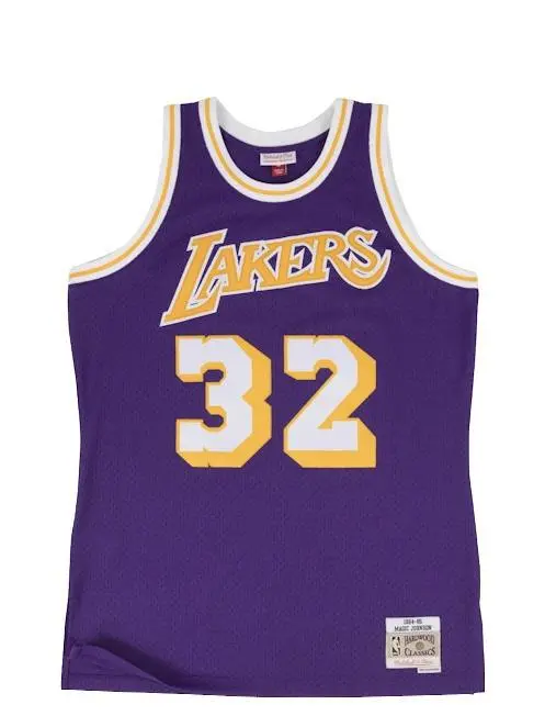 Mitchell & Ness Los Angeles Lakers Road 1984-85 Magic Johnson Swingman Jersey - Purple