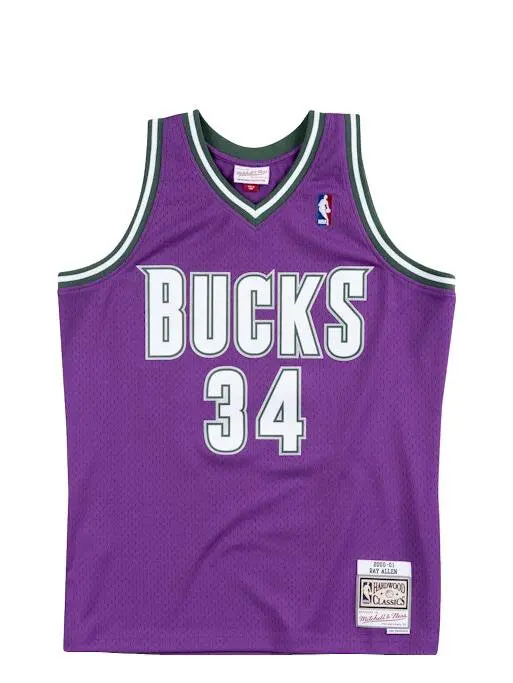 Mitchell & Ness Milwaukee Bucks Road 2000-01 Ray Allen Swingman Jersey - Purple