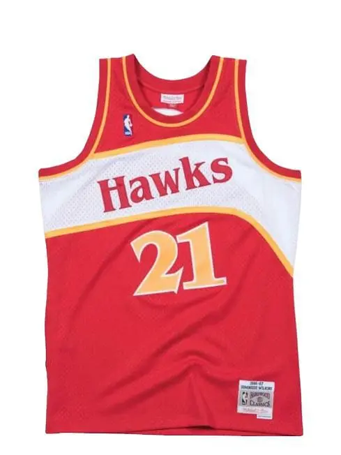 Mitchell & Ness Atlanta Hawks Road 1986-87 Dominique Wilkins Swingman Jersey - Scarelet Red