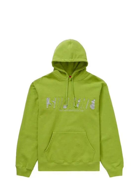 Supreme Reflective Cutout Hooded Sweatshirt - Lime