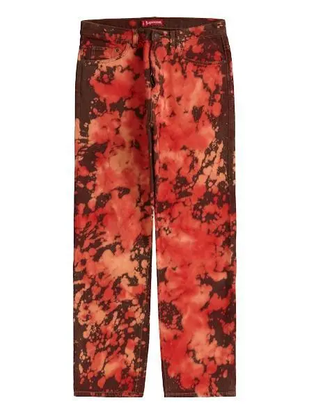 Supreme Regular Fit Jeans - Bleached Red