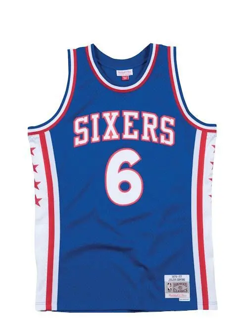 Mitchell & Ness Philadelphia 76ers 1976-77 Julius Erving Swingman Jersey - Royal