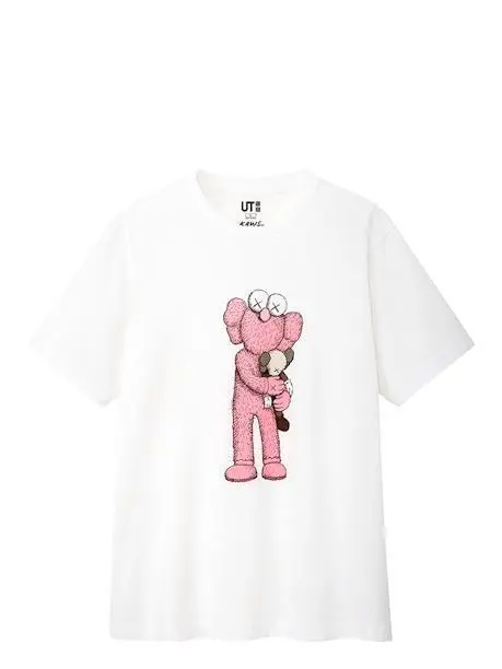 KAWS X Uniqlo Pink Bff Tee Shirt - White