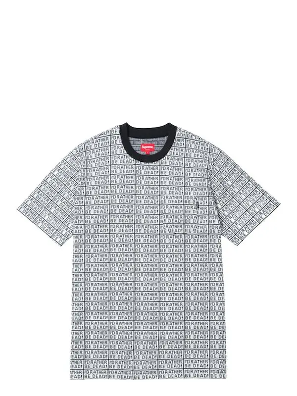 Supreme Rather Be Dead Short Sleeve Jacquard Top - Black