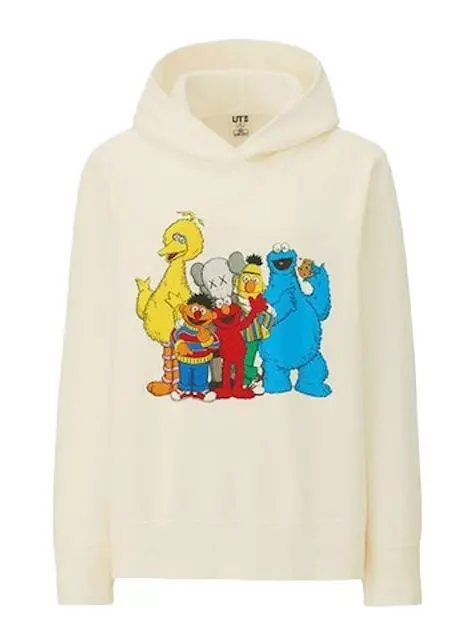 KAWS X Uniqlo X Sesame Street Group #2 Hoodie - Natural