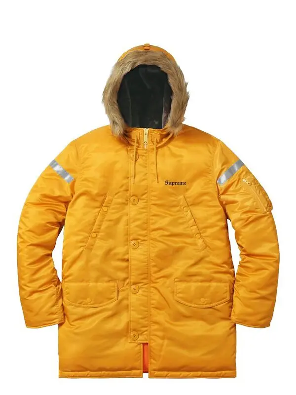 Supreme Reflective Cross N3b Parka Jacket - Yellow