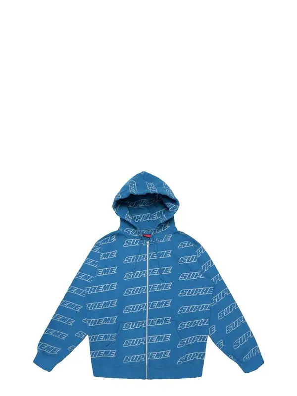 Supreme Repeat Zip Up Hooded Sweatshirt - Dark Aqua