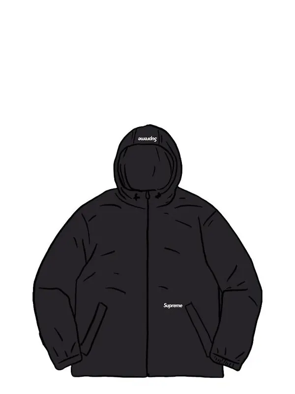 Supreme Reflective Zip Hooded Jacket - Black
