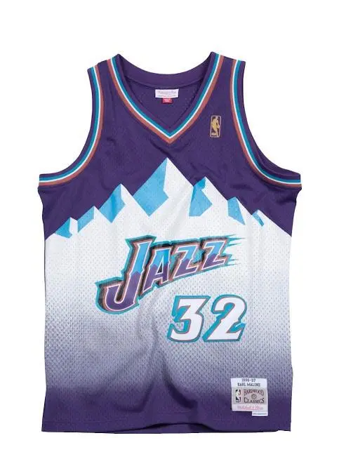 Mitchell & Ness Utah Jazz Road 1996-97 Karl Malone Swingman Jersey - Purple