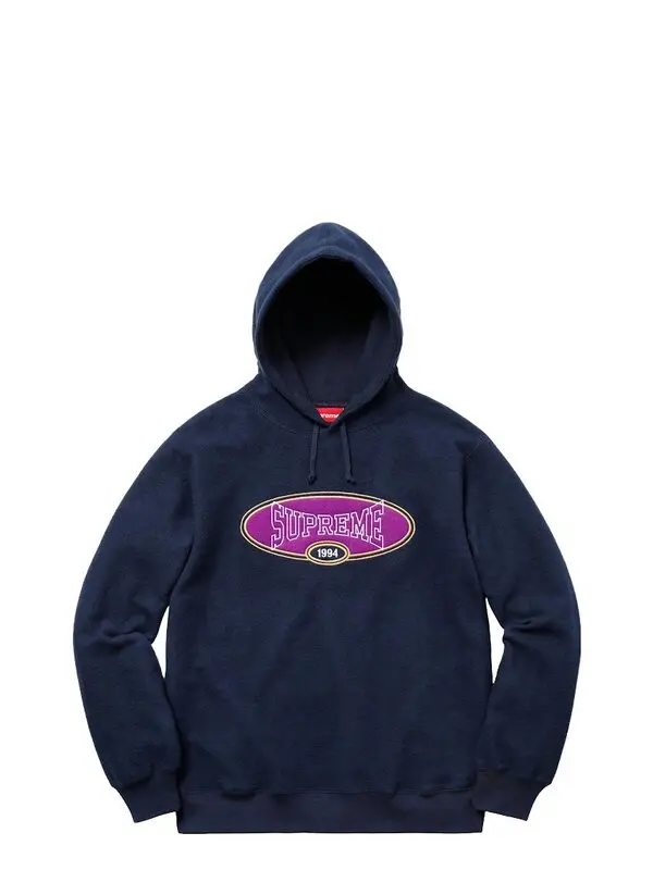 Supreme Reverse Fleece Hooded Sweatshirt - Navy Blue