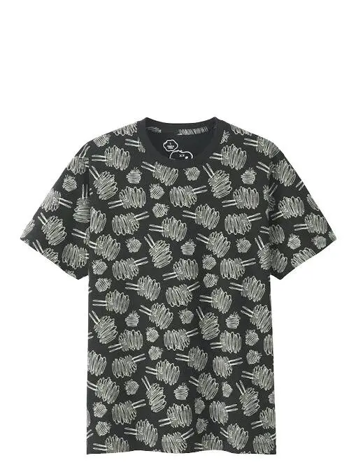 KAWS X Uniqlo X Peanuts Dust Cloud All Over Tee Shirt - Black