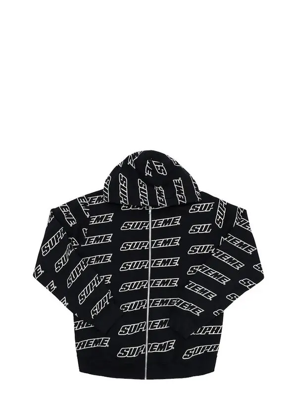 Supreme Repeat Zip Up Hooded Sweatshirt - Black