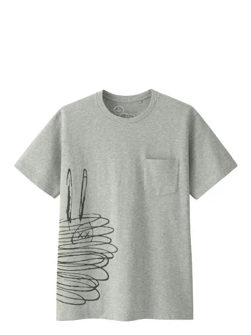 KAWS X Uniqlo X Peanuts Dust Cloud Pocket Tee - Gray