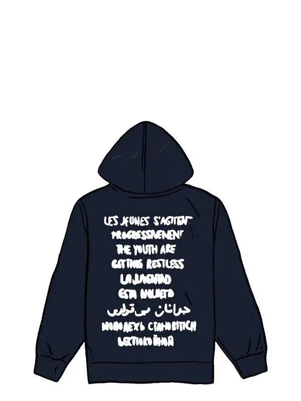 Supreme Restless Youth Hooded Sweatshirt - Navy Blue