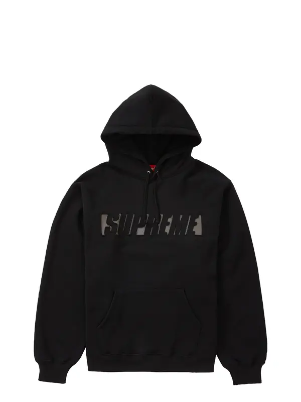 Supreme Reflective Cutout Hooded Sweatshirt - Black