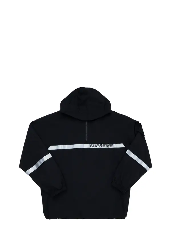 Supreme Reflective Taping Hooded Pullover - Black