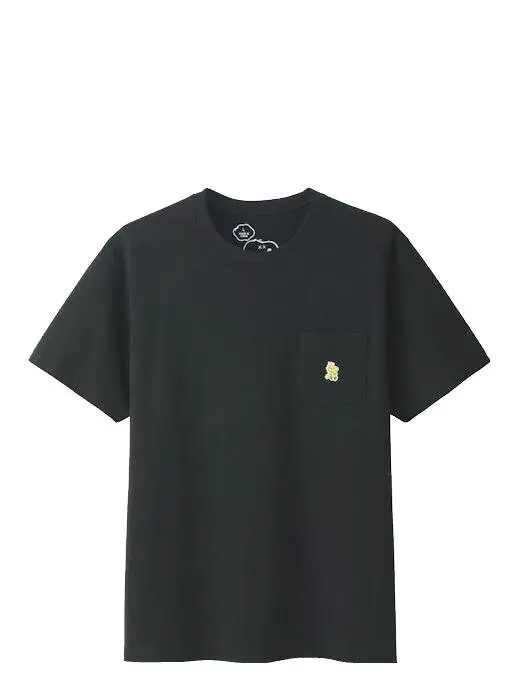 KAWS X Uniqlo X Peanuts Woodstock Pocket Tee Shirt - Black