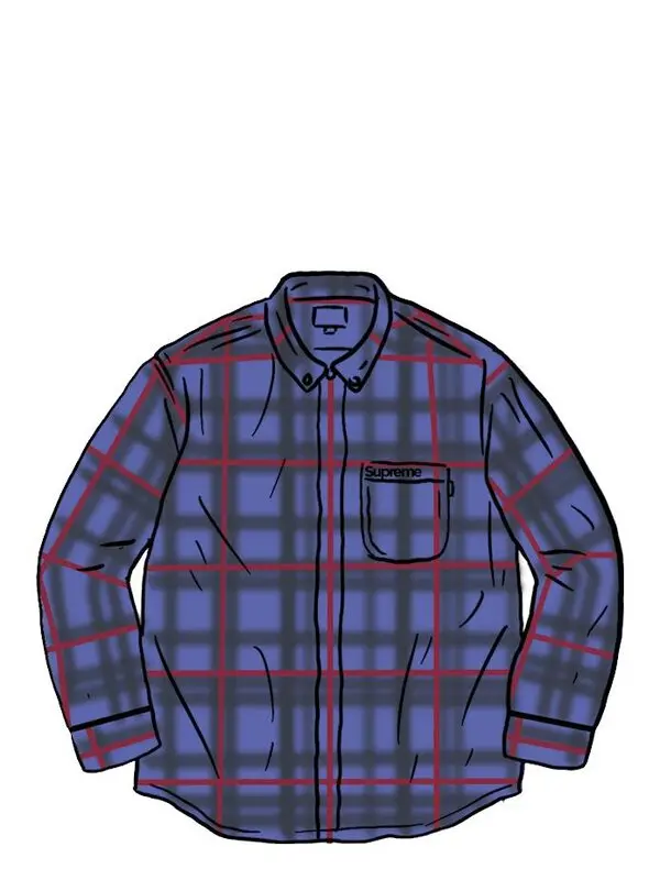 Supreme Spray Tartan Shirt - Blue