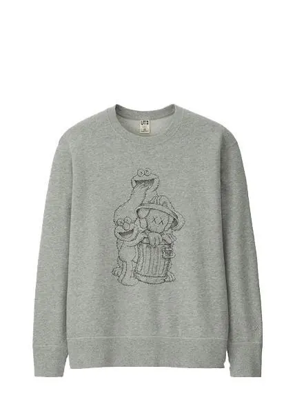KAWS X Uniqlo X Sesame Street Companion Sweatshirt - Gray