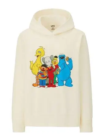 KAWS X Uniqlo X Sesame Street Group #2 Hoodie - Natural