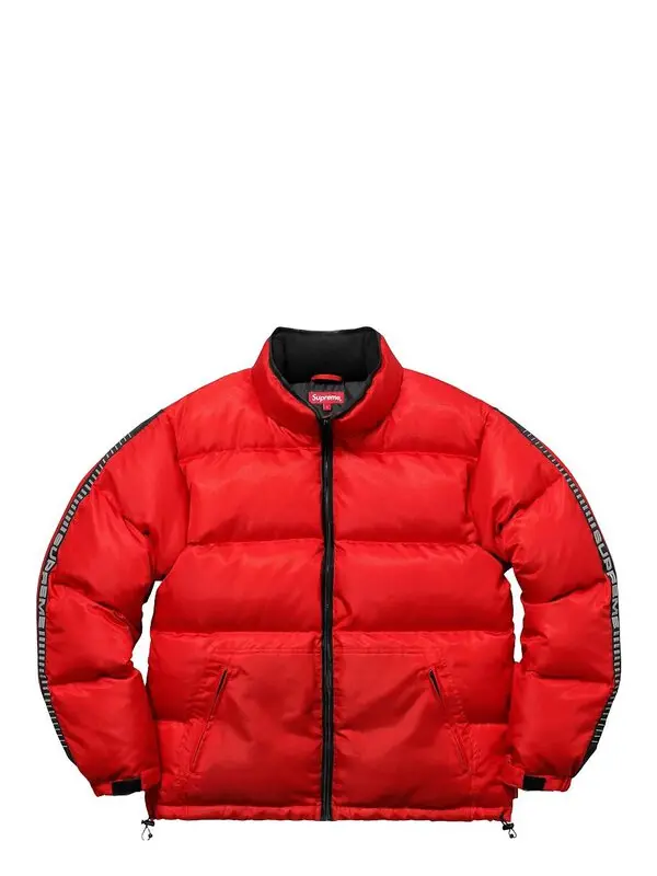 Supreme Reflective Sleeve Logo Puffy Jacket - Red