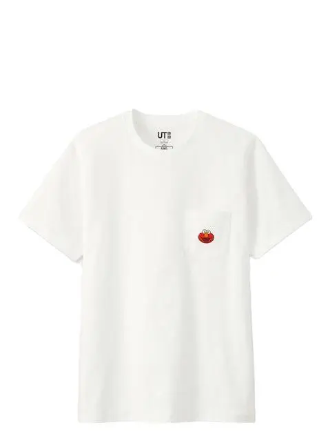 KAWS X Uniqlo X Sesame Street Elmo Pocket Tee - White