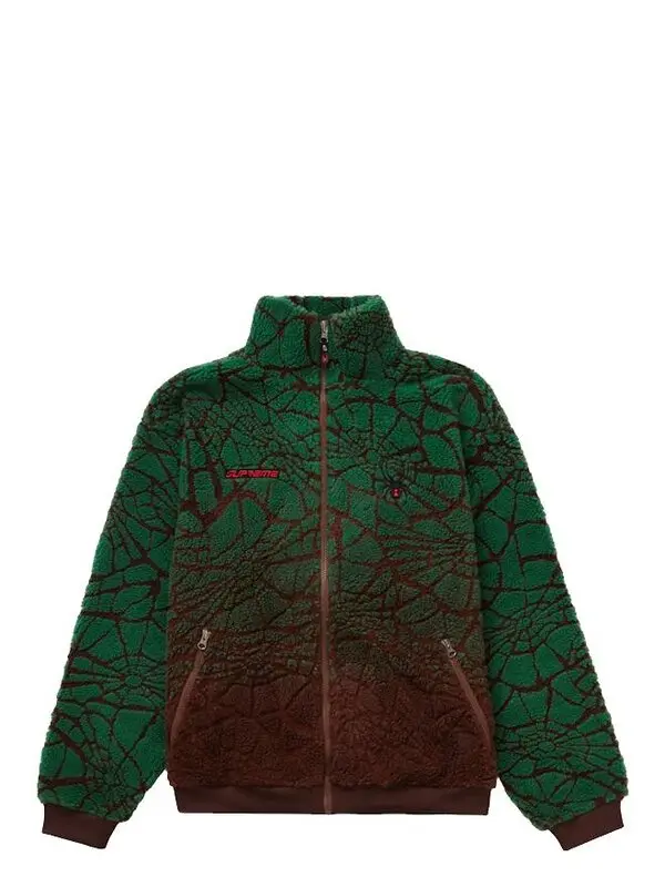 Supreme Spyder Web Polar Fleece Jacket - Brown