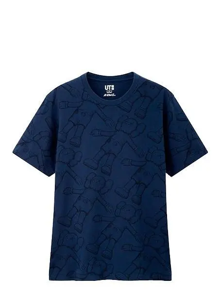KAWS X Uniqlo All Over Holiday Print Tee Shirt - Blue