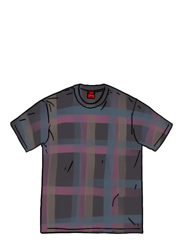 Supreme Sprayed Plaid Short Sleeve Top - Black