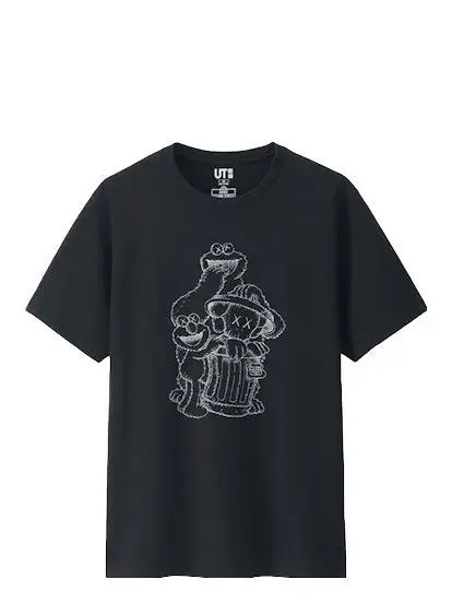 KAWS X Uniqlo X Sesame Street Companion Tee - Black