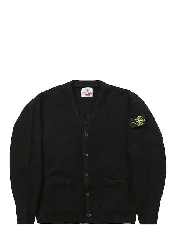 Supreme Stone Island Bouclé Cardigan - Black