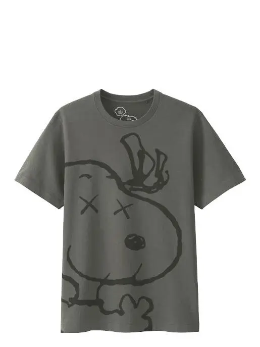 KAWS X Uniqlo X Peanuts Snoopy Face T-shirt - Gray