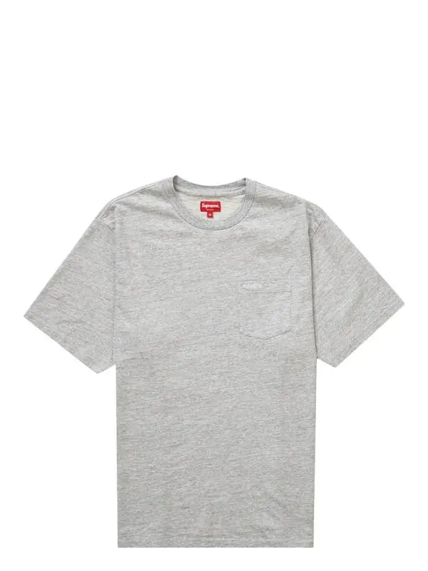 Supreme Short Sleeve Pocket Tee Shirt - Heather Grey