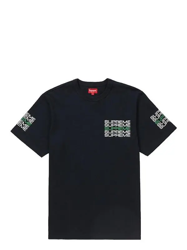 Supreme Stack Logo Tee Shirt - Navy Blue