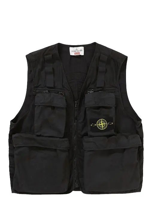 Supreme Stone Island Camo Cargo Vest - Black Camo