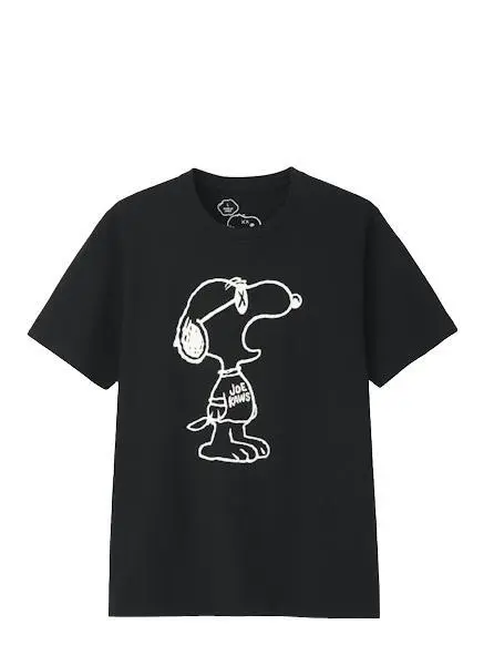 KAWS X Uniqlo X Peanuts Joe Yawn Outline Tee Shirt - Black