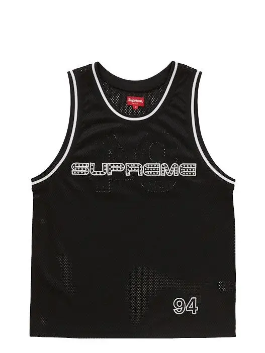 Supreme Rhinestone Basketball Jersey - Black