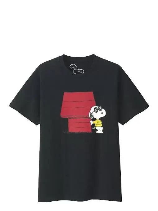 KAWS X Uniqlo X Peanuts Joe Doghouse Tee Shirt - Black