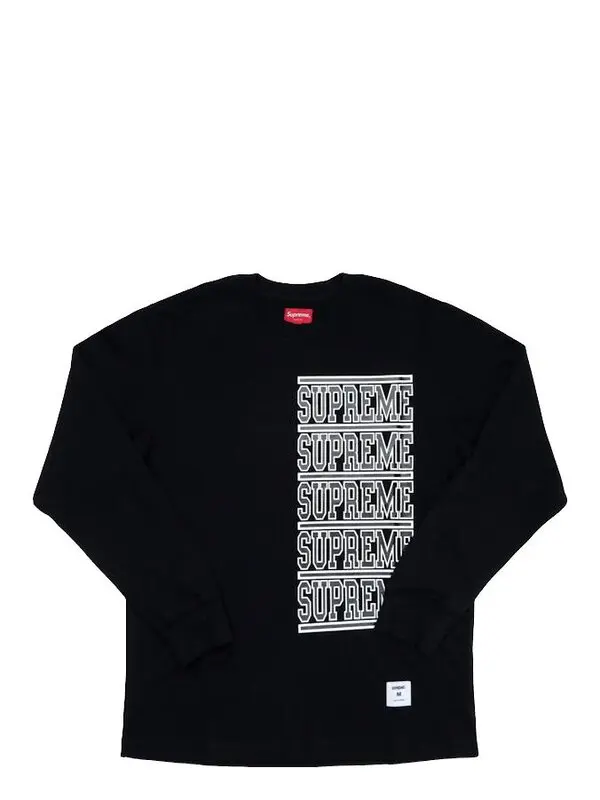 Supreme Stacked Long Sleeve Top - Black