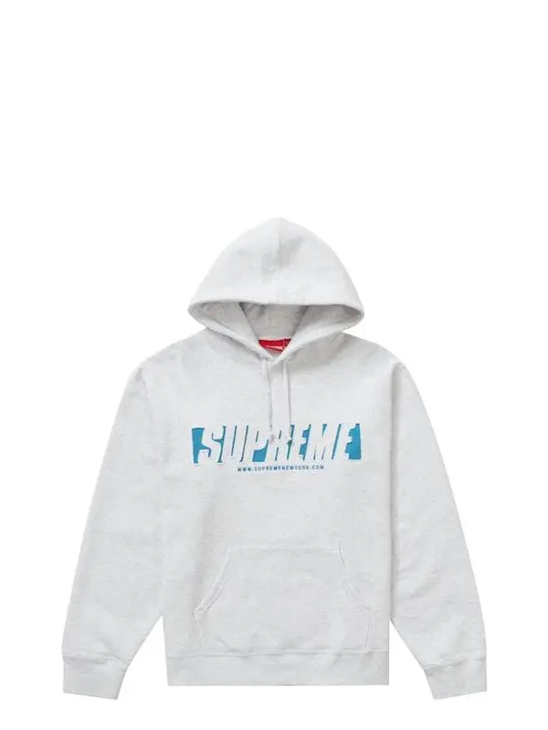 Supreme Reflective Cutout Hooded Sweatshirt - Ash Grey